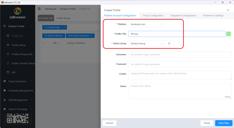 How to set up 9Proxy with ixBrowser